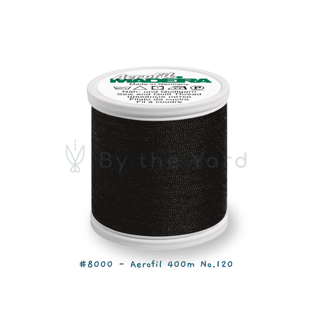 #8000 Black - Aerofil 400m No.120 (All Purpose Sewing Thread) – By the ...