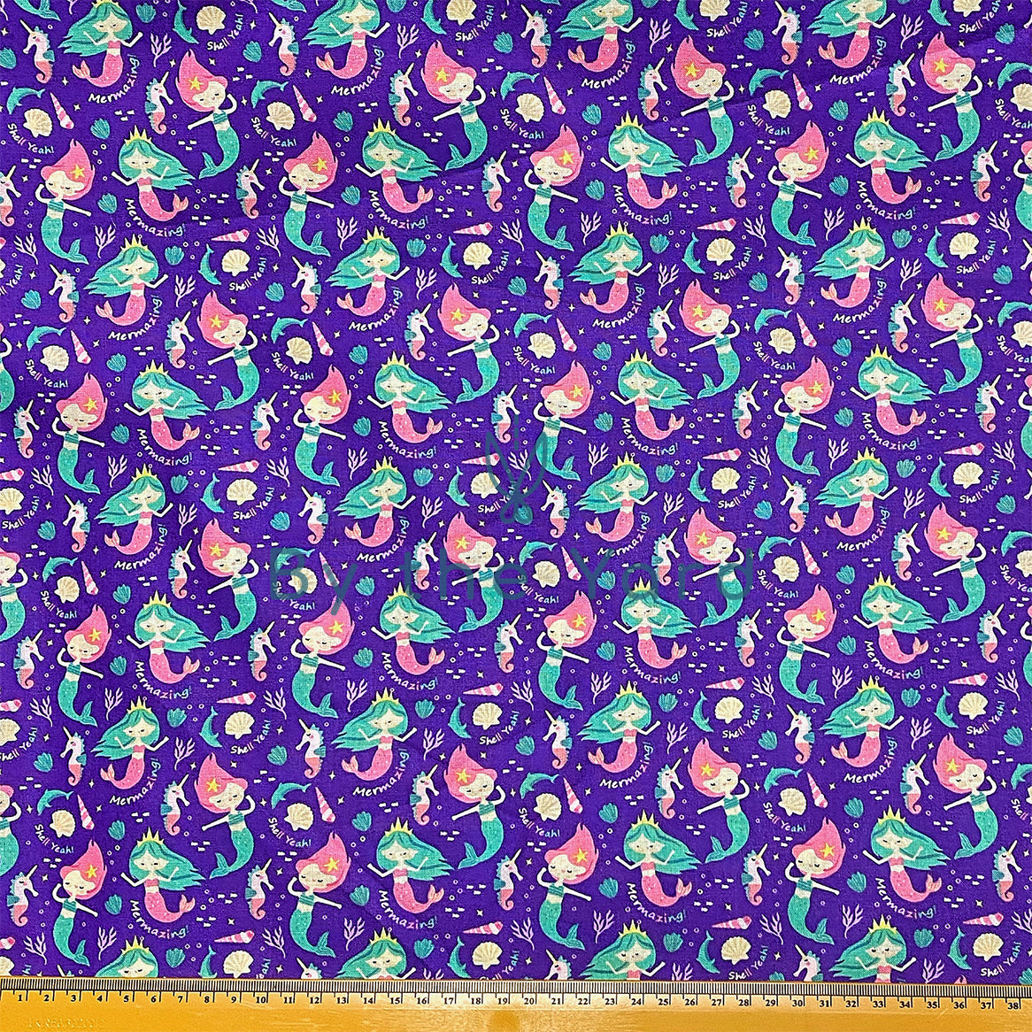 Camelot Fabrics Very Punny Mermazing Mermaid – By the Yard Pte Ltd